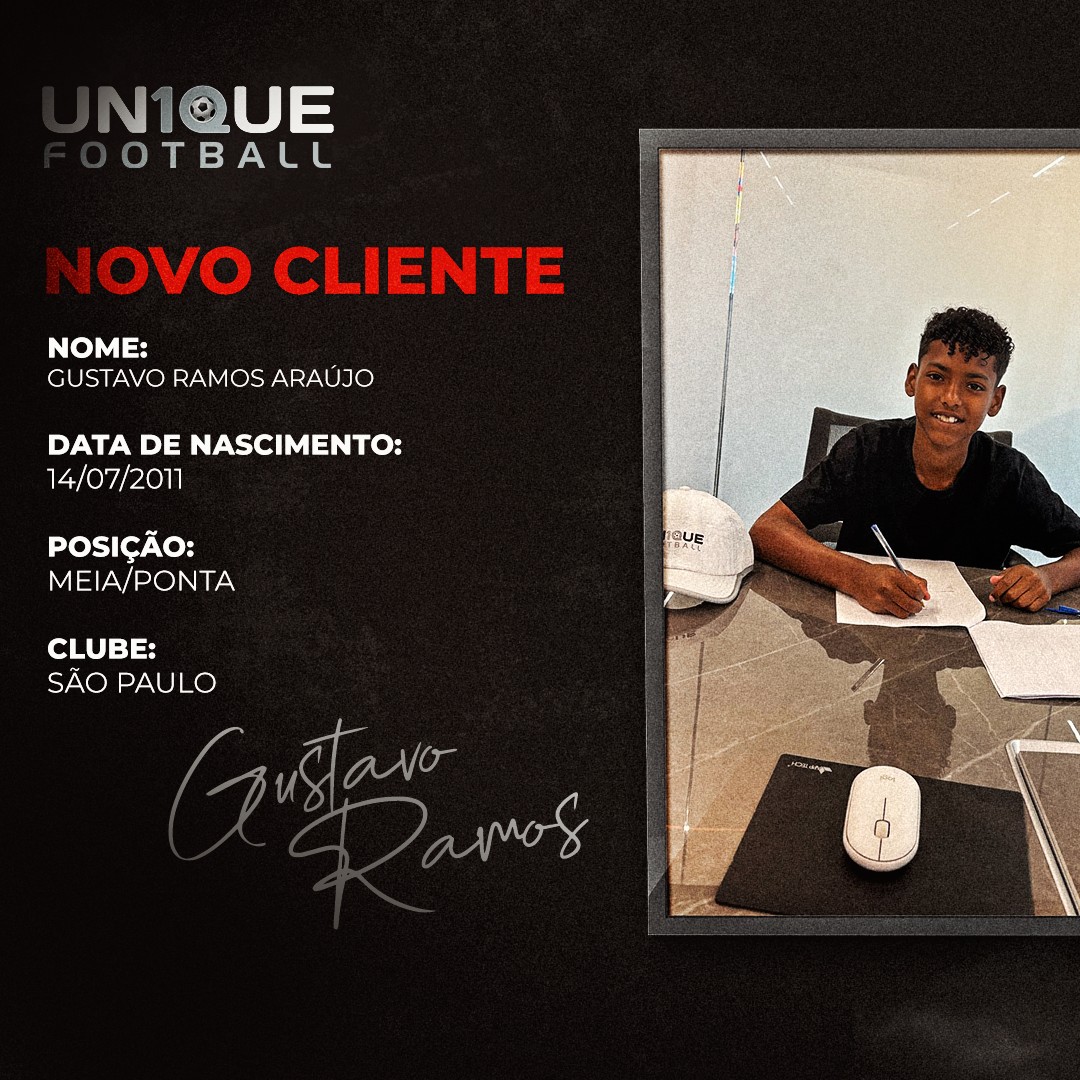 Gustavo Ramos, atleta do São Paulo sub-14, é o novo cliente da Un1que Football - Un1que Football